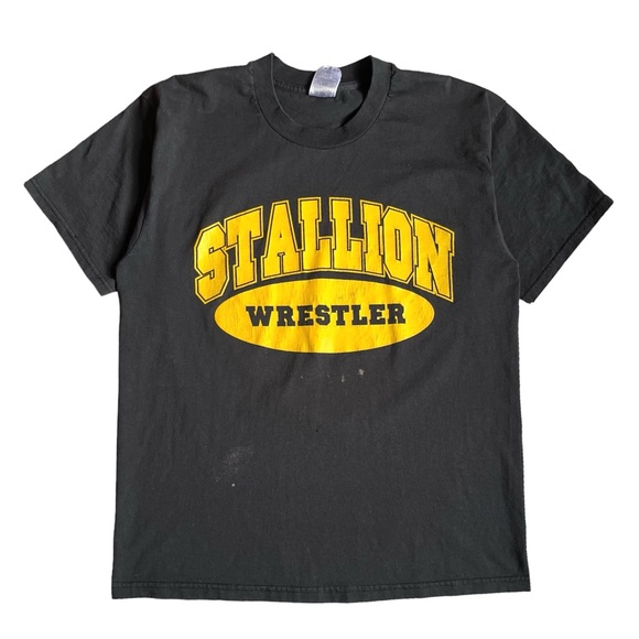 Vintage | Shirts | Vintage Stallion Wrestler Wrestling Black Graphic ...